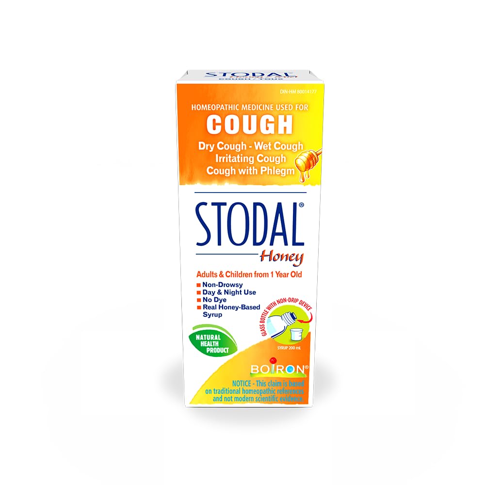 Boiron Stodal Adult Honey Cough Syrup, 200ml, Cough syrup for Dry Cough ...