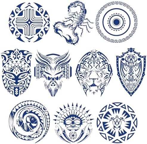 Amazon.com : Aresvns Aztec and Viking Style Realistic Temporary Tattoos ...