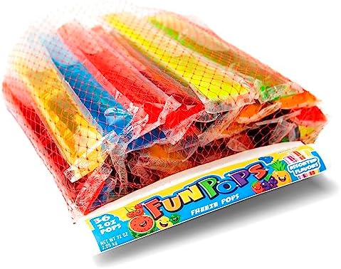Amazon.com: FunPops Frozen Ice Pops, 6 Packs of 36-Fruit Flavored ...