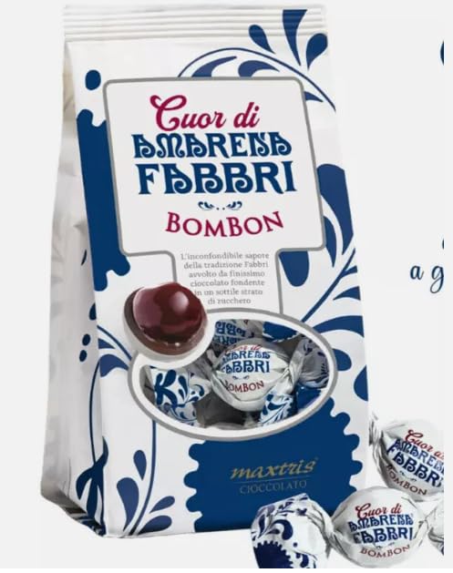 Amazon.com : Fabbri Cuor Di Amarena Bombon, Chocolate Covered Wild Cherry Candies, 21 oz (600g ...