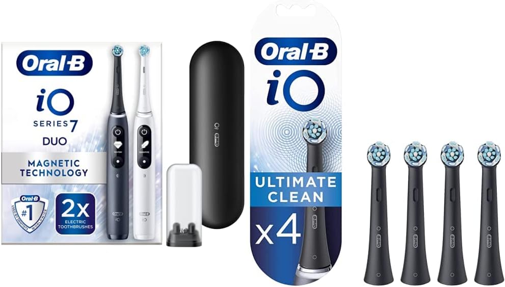 Oral-B iO7 2X Electric Toothbrushes with Magnetic Technology, Gifts for Women/Men & 1 Travel ...