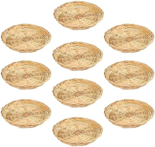 Amazon.com: GNIEMCKIN 7 PCS 9.8 inch Bamboo Paper Plate Holder, Hand ...