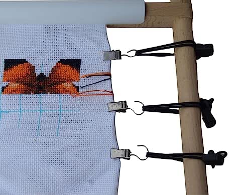 Amazon.com: System for tightening canvas Tension Clips for cross stitch ...
