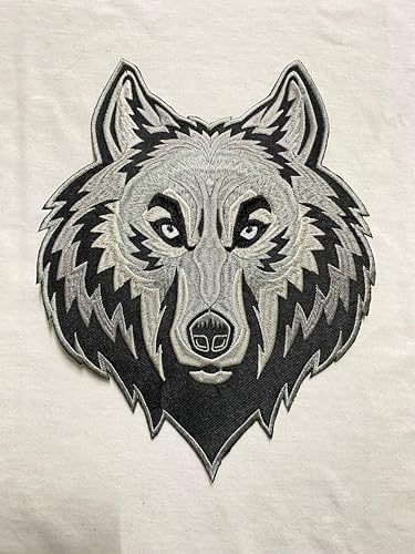 Amazon.com: World of Patches Large Patch Wolf Head Iron on Patch Animal ...