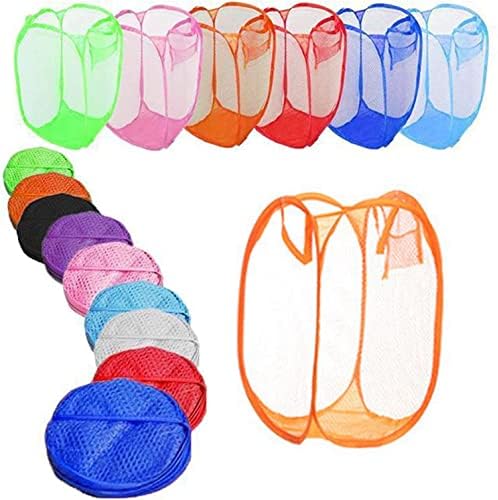 WARESHARK Laundry Bag Pop Up Washing Foldable Laundry Basket Bag Mesh ...