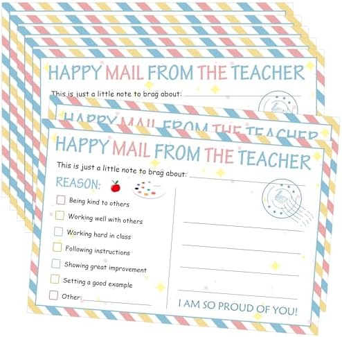 Rainbow Happy Mail Teacher Notes to Parents Classroom Good Behavior ...