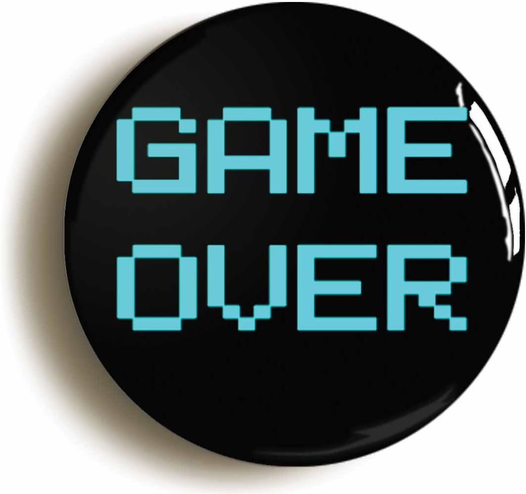 Ozorath GAME OVER BADGE BUTTON PIN (1inch/25mm diameter) RETRO EIGHTIES ...