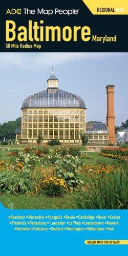 Adc the Map People Baltimore, MD 50 Mile Radius Wall Map: 9780875308562 ...