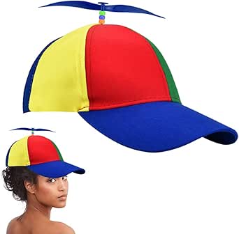 DOUSELLA Propeller Hat Colourful Helicopter Hat Baseball Cap with ...
