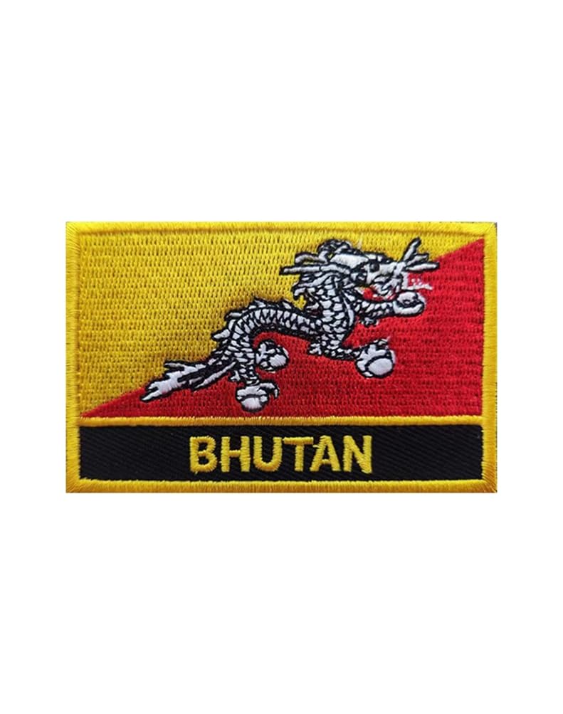 Amazon.com: Uijokdef 1 PCS Bhutan Flag Patches Iron On or Sew On Embroidered Tactical Military ...