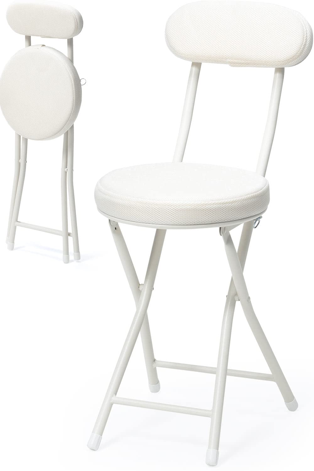 Amazon.co.jp: eSupply EEX-CHM03WH Folding Chair, Pipe Chair, Backrest ...