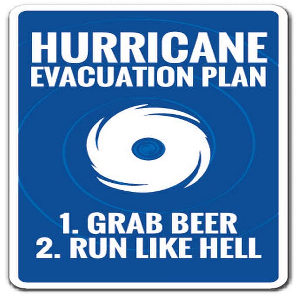 Tsunami Evacuation Sign Grab Beer