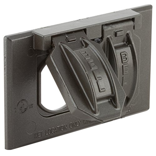 Hubbell-Raco 5180-2 Waterproof Cover, 1 Gang, Horizontal Device Mount ...