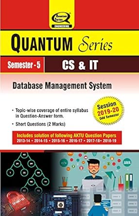 Buy Quantum Series TextBook For CS/IT_Database Management Systems Book Online at Low Prices in ...