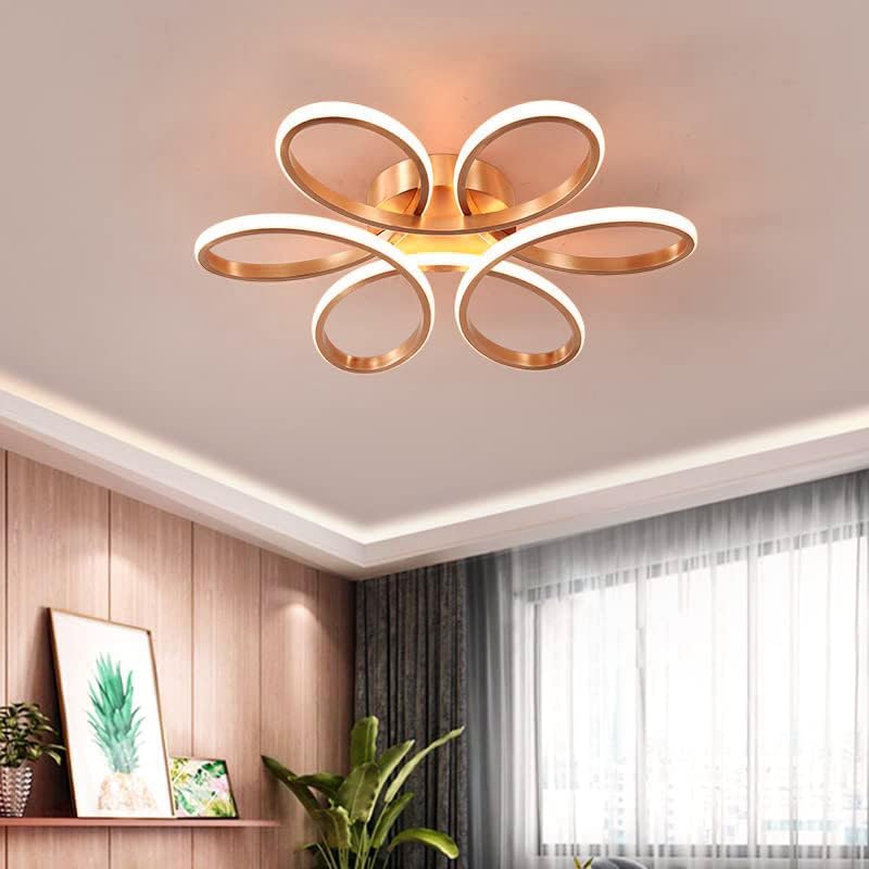 Buy CITRA 6 Light Curvy Rose Gold Plated Modern LED Chandelier Lamp ...