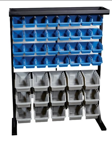 Alloy Steel Single-Side Tiered Storage Rack with 47 Bins : Amazon.in ...
