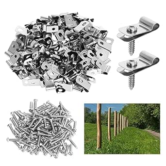 Amazon.com: 300pcs Wire Fence Clips with Self Tapping Screws Stainless ...