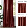 Amazon.com: Lazzzy Rust Red Velvet Curtains Room Darkening Thermal ...