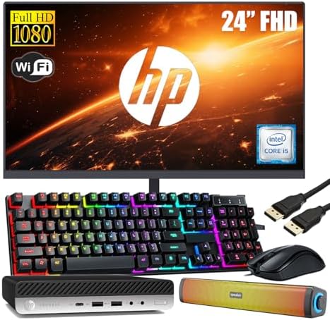 Amazon.com: HP ProDesk 600 G4 Mini Desktop Computer with 24" Monitor ...