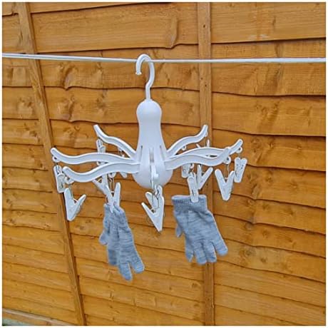 Todo Octopus Hanging Airer 8-Claws with 16 Clothes Pegs, Space Saving ...