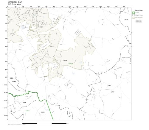 ZIP Code Wall Map of Arcade, GA ZIP Code Map Not Laminated: Amazon.com ...