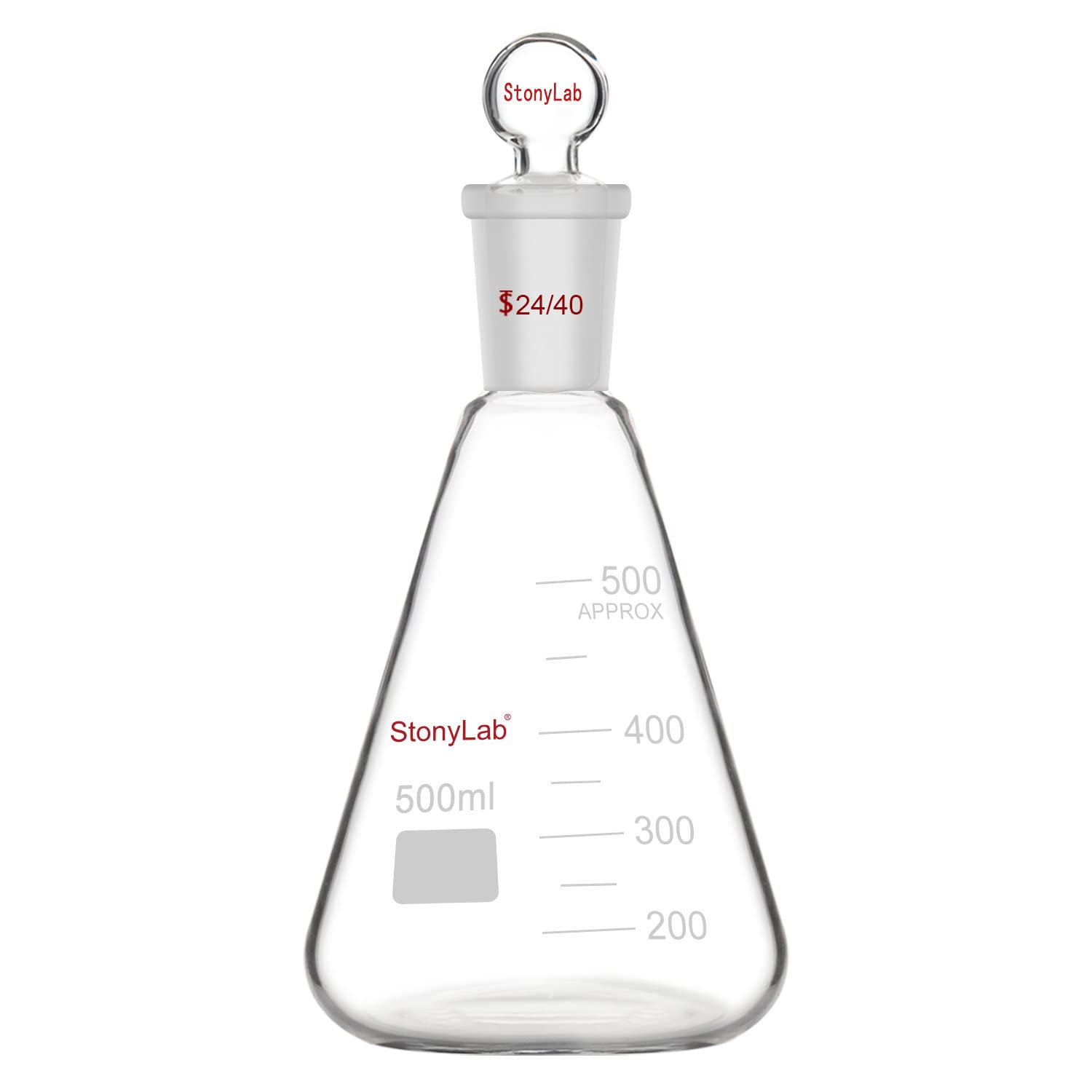 500ml Glassware 500ml Borosilicate Glass Erlenmeyer Flask - 24/40 ...