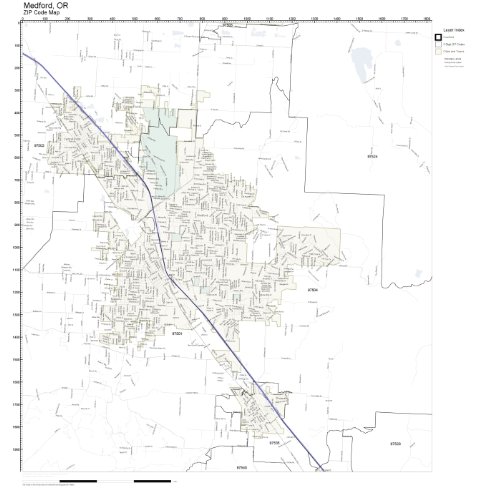 ZIP Code Wall Map of Medford, OR ZIP Code Map Laminated: Amazon.com ...