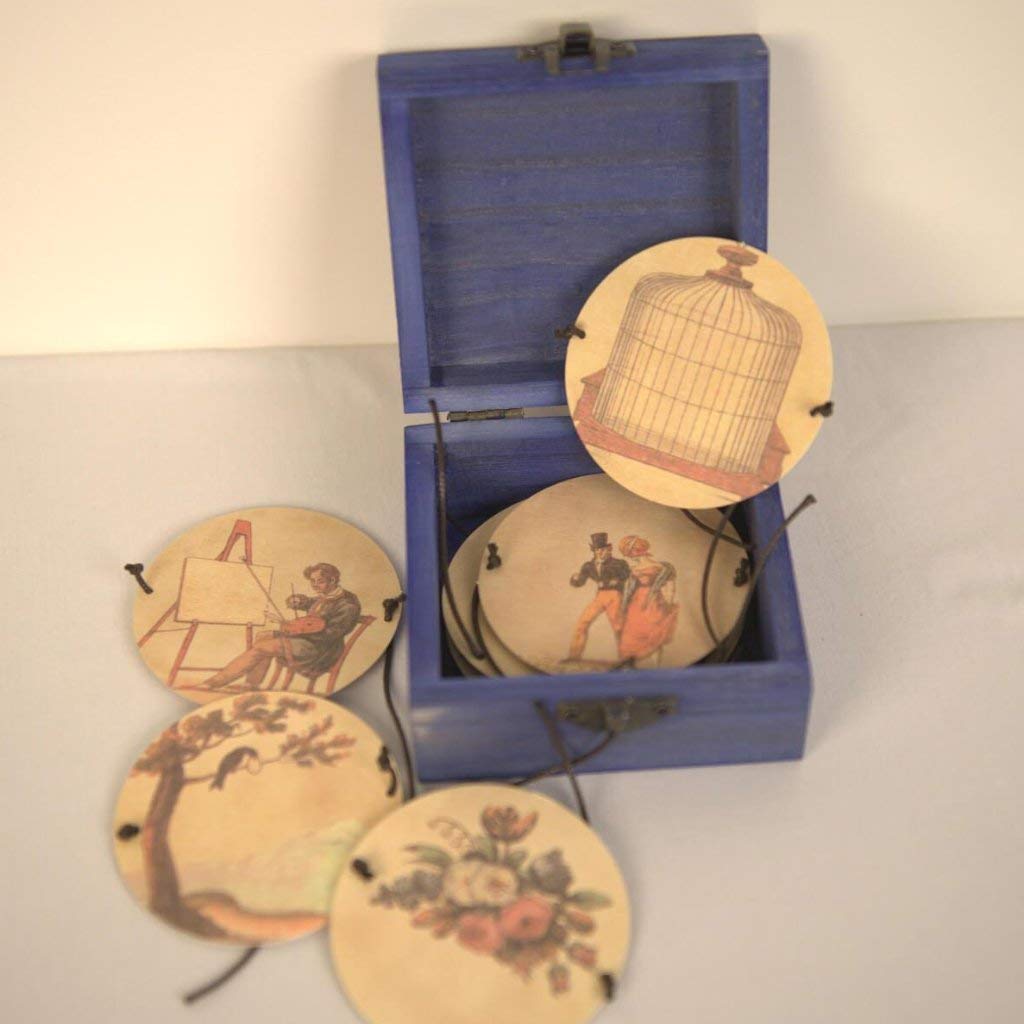 Buy Thaumatrope Box Set Optical Toy Bird in cage Magic Spinning Circles ...