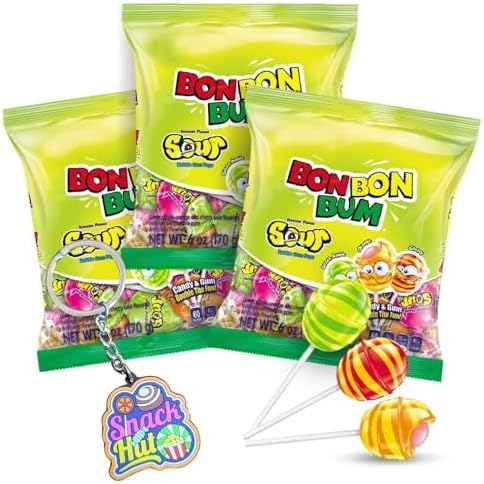 Amazon.com : Colombina Bon Bon Bum Lollipops w/Bubble Gum Center ...