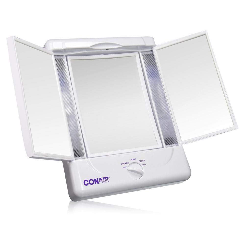 Amazon.com : Conair Home Vanity Collection 3 Panel Lighted Makeup ...