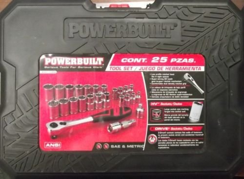 Powerbuilt 941108 Mechanics Tool Set (25 Piece) Assorted Dr. 12 Pt ...