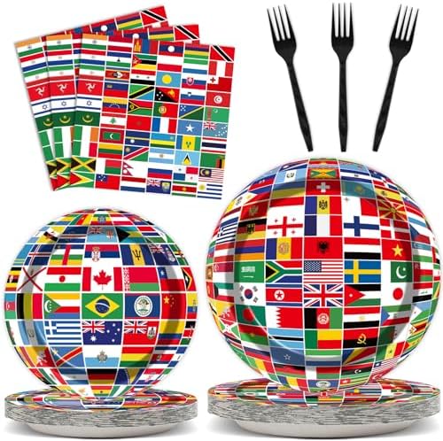 Amazon.com: 96Pcs International World Flags Party Supplies Country Flag ...