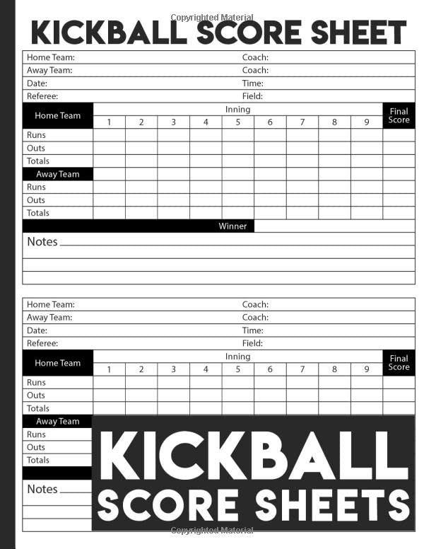4 Sheets Kickball Clipart