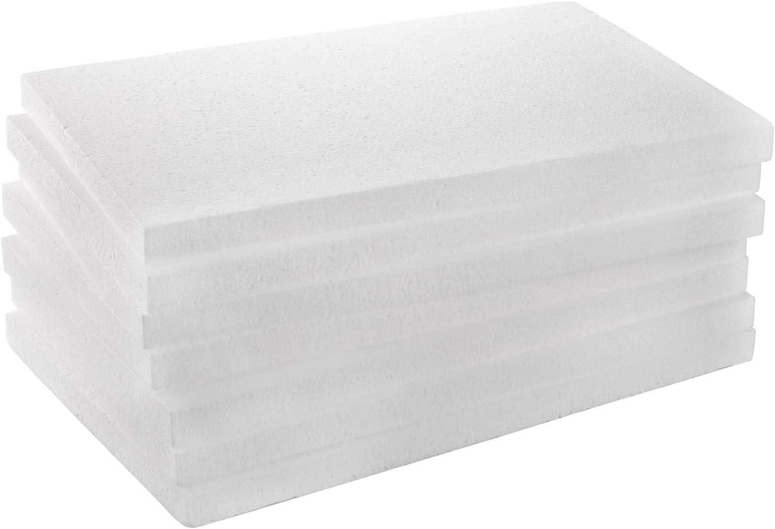 Amazon.com: Juvale 6 Pack White Foam Sheets 1 Inch Thick, Polystyrene ...