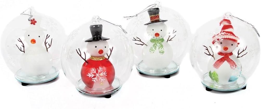 Amazon.com: DEI Glass LED 5" Snowman Snow Globe Ornament : Home & Kitchen