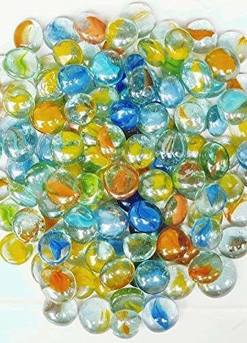 Parakh Unique Multicolour Shaded Marbles Flat Round Aquarium Pebbles ...