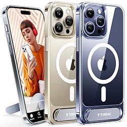 Amazon.com: TORRAS Strong Magnetic & Seamless Stand for iPhone 15 Pro Max Case, Fit for MagSafe ...