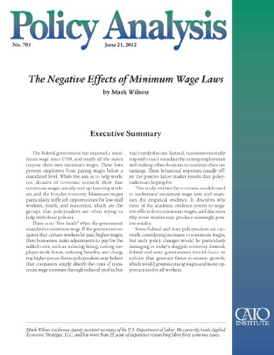 The Negative Effects of Minimum Wage Laws (PA 701) eBook : Wilson, Mark ...