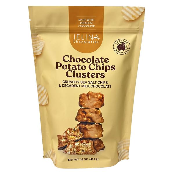Amazon.com : Jelina Chocolatier Milk Chocolate Potato Chip Clusters ...