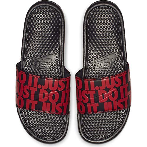 Nike Men's Beach & Pool Shoes, Black Black University Red 25, US:9 ...