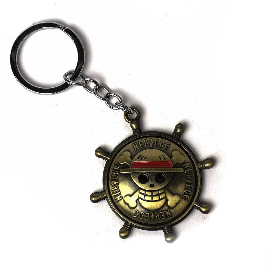 DAIYAMONDO One piece Anime Golden Rotating Spinning Metal Keychain ...
