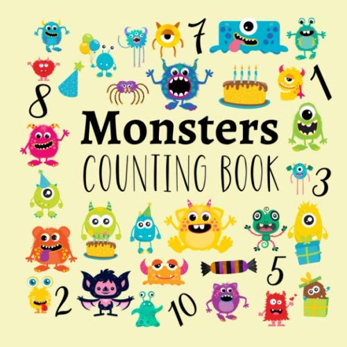 Monsters Counting Book: Cute Guessing Activity Puzzle Book For Kids 2-5 ...