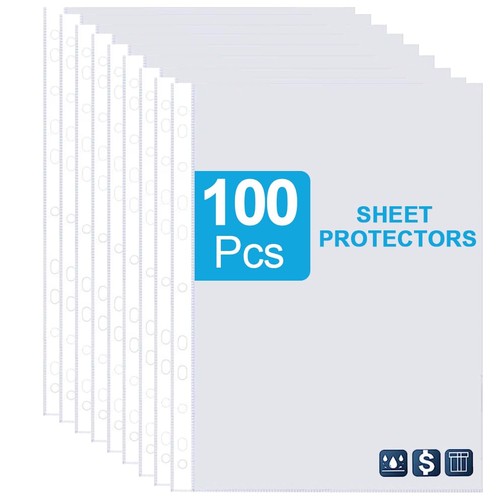 Amazon.com : Sheet Protectors, FOME 100 Pack Clear Plastic Binder ...