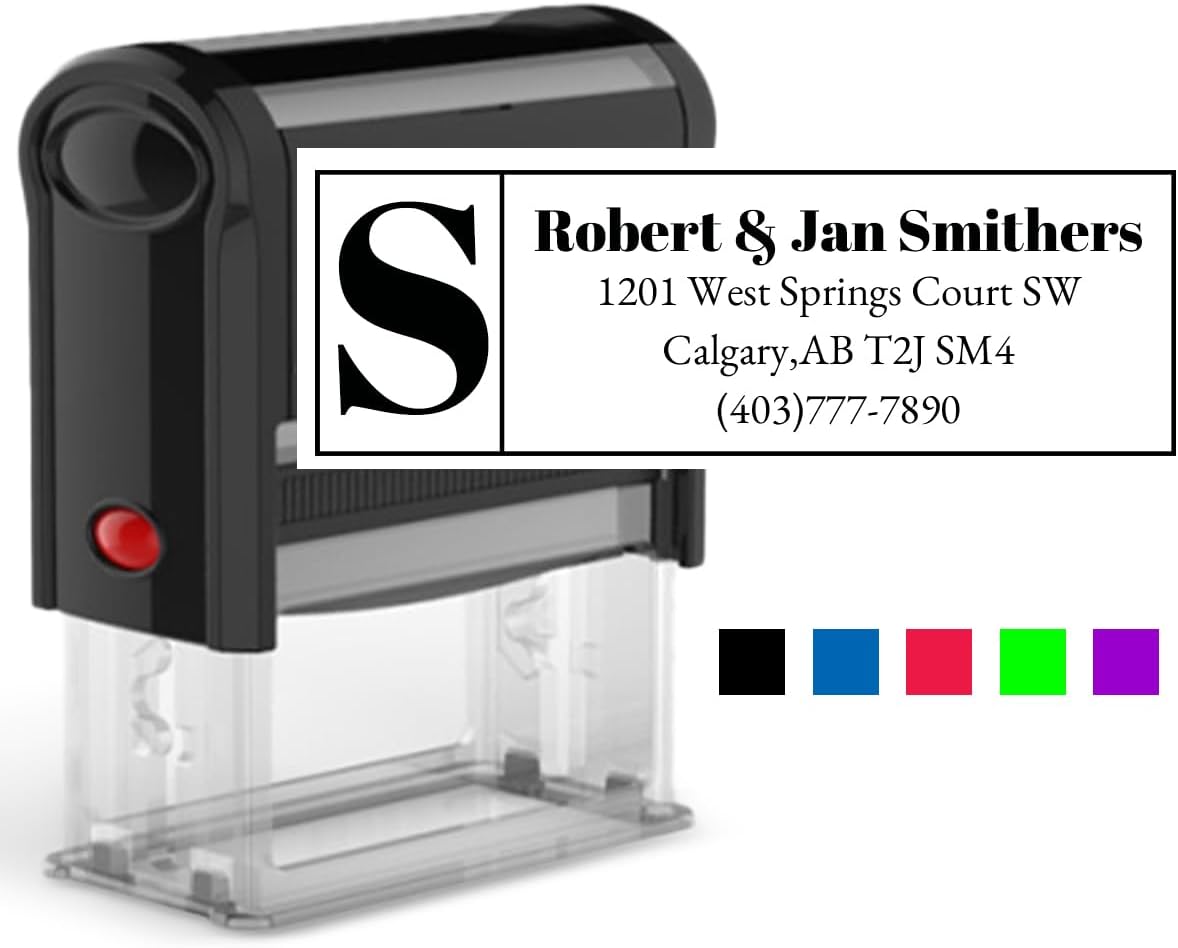 Amazon.com: Return Address Stamp, Personalized Self Inking Rubber Stamp ...