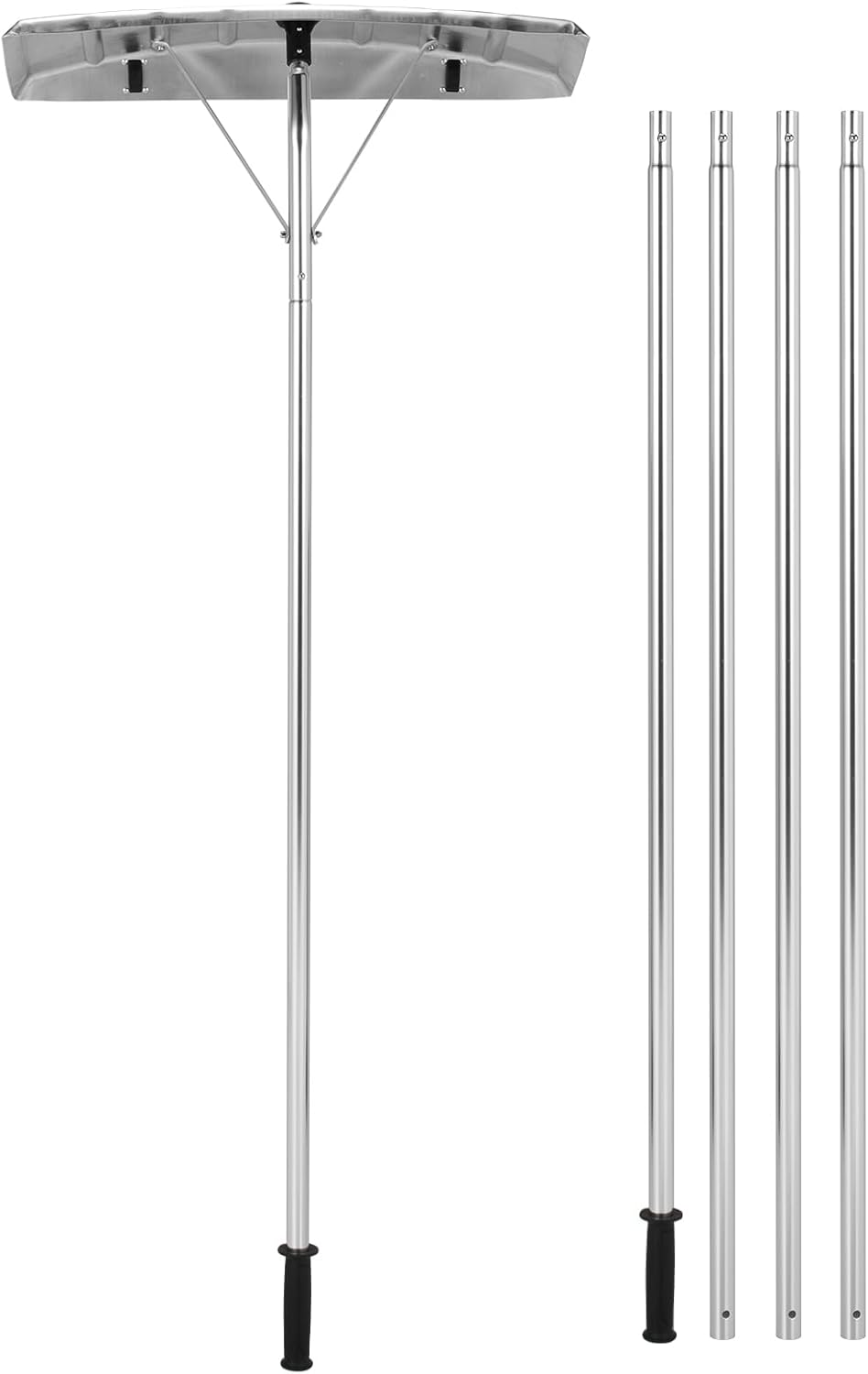 COSTWAY Schneeschaufel Dach mit Rollen, Dachschneeräumer aus Aluminium ...