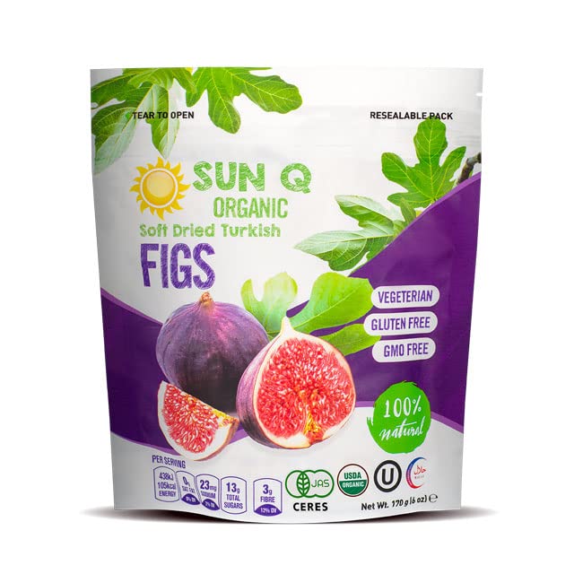 Amazon.com: SUN Q SUNQ ORGANIC SOFT DRIED TURKISH FIGS, 170g : Grocery ...