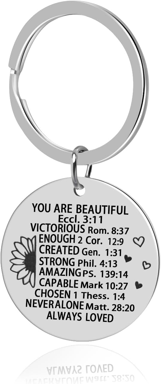 Amazon.com: Bible Verse Keychain for Women - Inspirational Christian ...