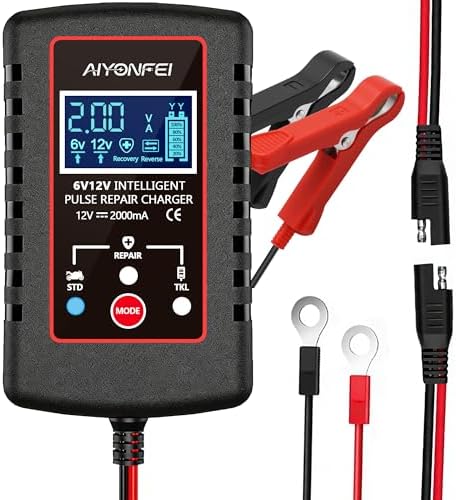 Amazon.com: AIYONFEI 2A Battery Charger 6V/12V Smart Trickle Charger ...