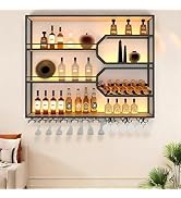 Amazon.com: PIKYsailed 59 Inch Metal Wine Rack Wall Mounted, Bar ...