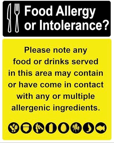 Food Allergy Or Intolerance Food Safety Warning Sign Adhesive Sticker ...